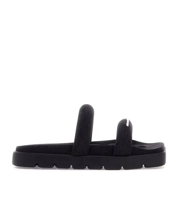 Alexander Wang Jay Denim Square Toe Sandals - Grey