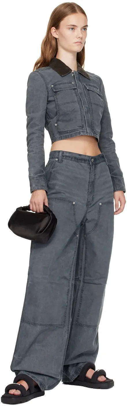 Alexander Wang Jay Denim Square Toe Sandals