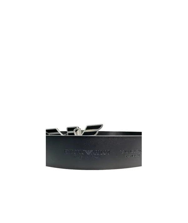 Emporio Armani Leather Belt With Logo Buckle