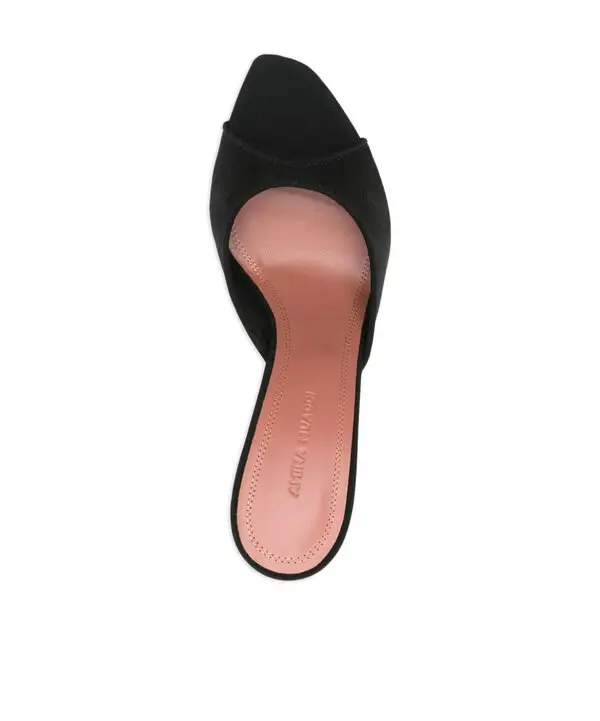 Amina Muaddi 100mm Peep-toe High Stiletto Heel Sandals - Black