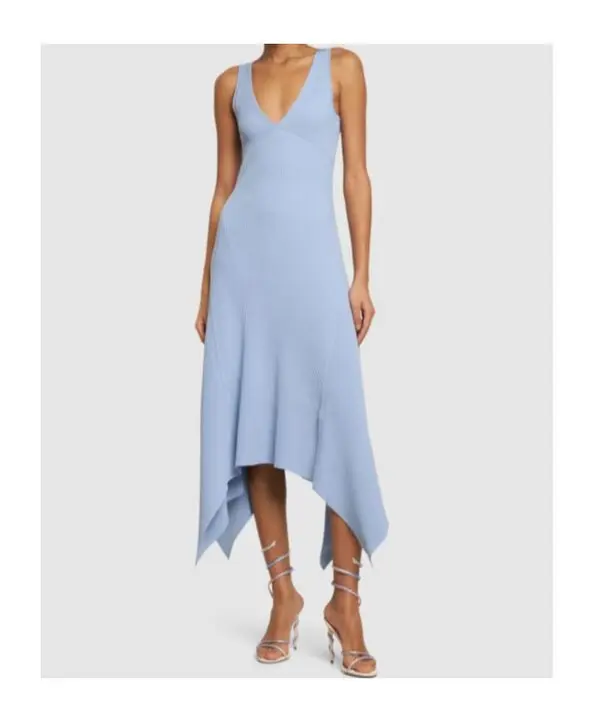 Simkhai Kiara Sleeveless V-neck Dress With Asymmetrical Hem