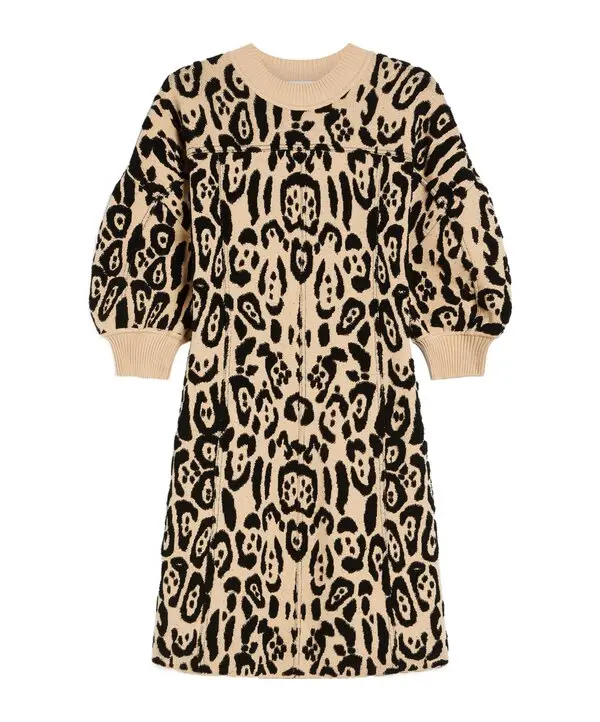 Sportmax Animal Print Jacquard Knit Dress