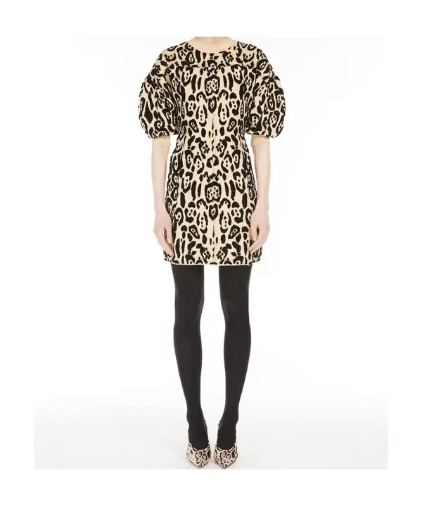 Sportmax Animal Print Jacquard Knit Dress