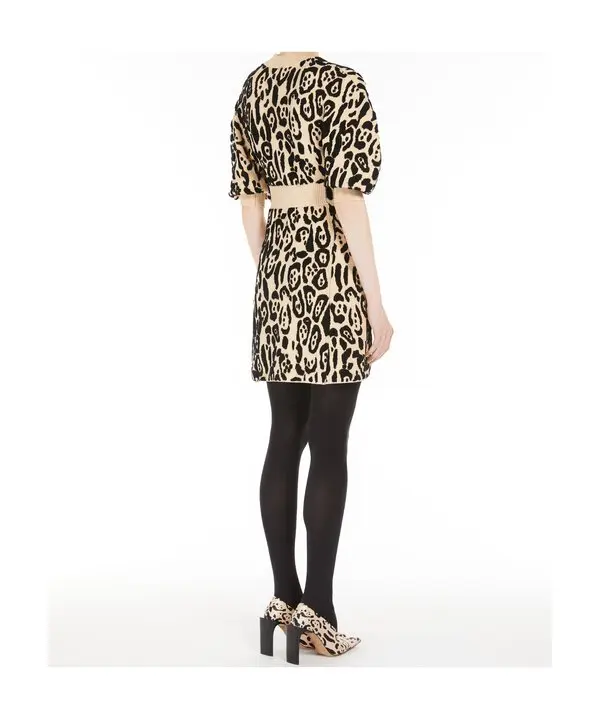 Sportmax Animal Print Jacquard Knit Dress