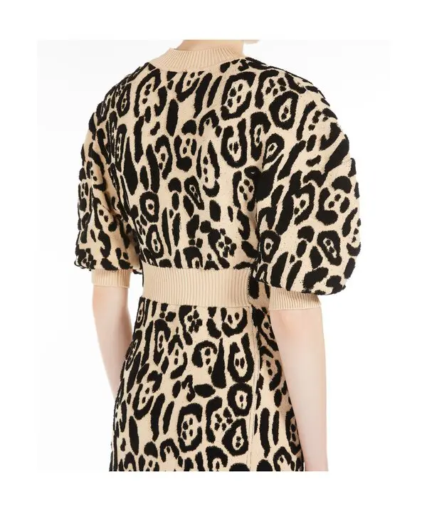 Sportmax Animal Print Jacquard Knit Dress