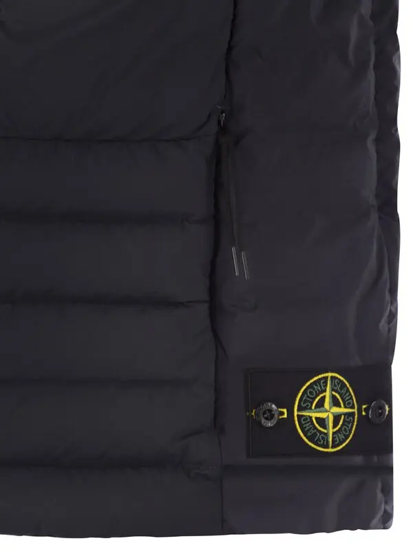 Stone Island Logo Patch High Neck Padded Gilet - Blue