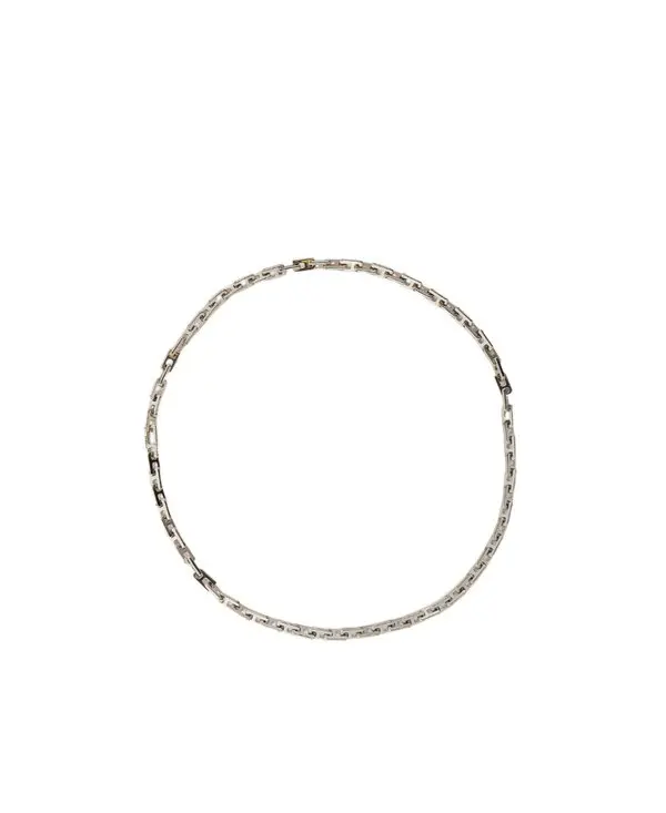AMBUSH Silver Tone Chain Link Necklace - Yellow