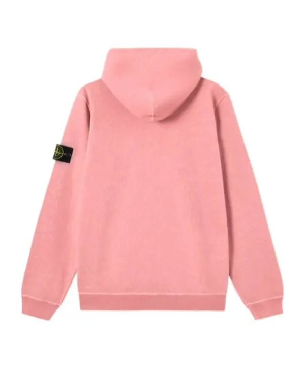 Stone Island Zip-up Logo Patch Hoodie - Oleander