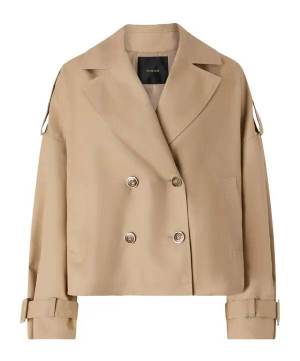 Pinko Short Double-breasted Trench Coat - Nude