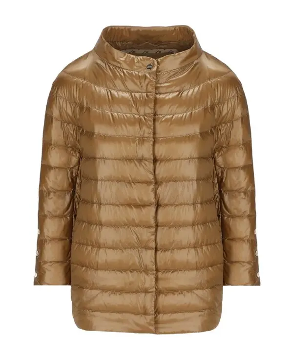Herno Mock Neck Puffer Jacket - Brown