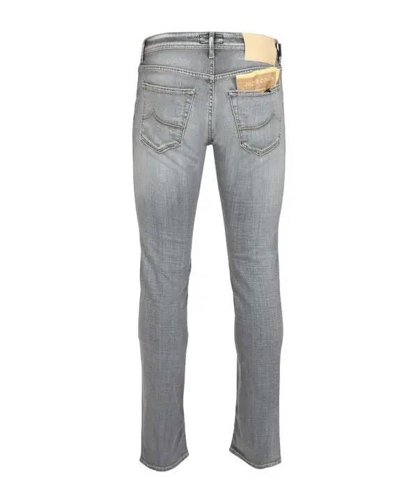 Jacob Cohen Slim Fit Jeans With Logo Patch - Gray