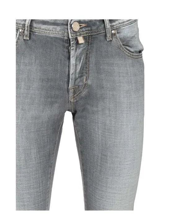 Jacob Cohen Slim Fit Jeans With Logo Patch - Gray