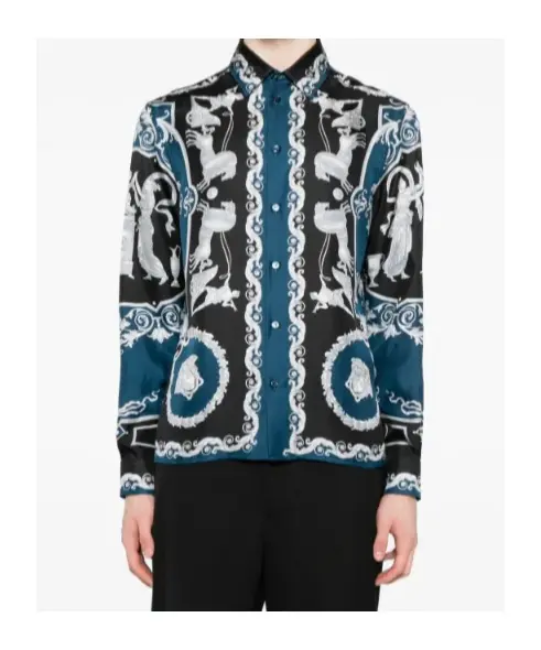 Versace Hall Of Hero Printed Shirt - Black