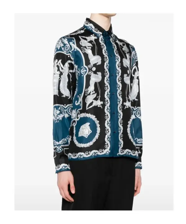 Versace Hall Of Hero Printed Shirt - Black