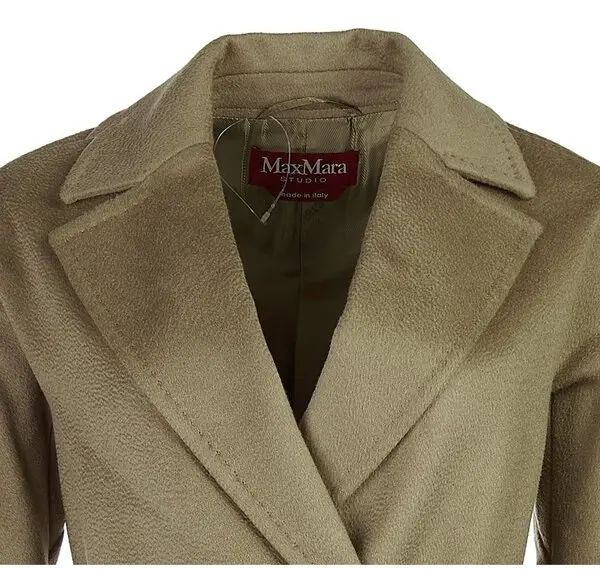 Max Mara Long Sleeve Belted Coat - Camel-colored
