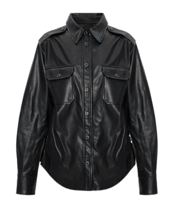 Isabel Marant Étoile Noee Faux Leather Shirt - Black