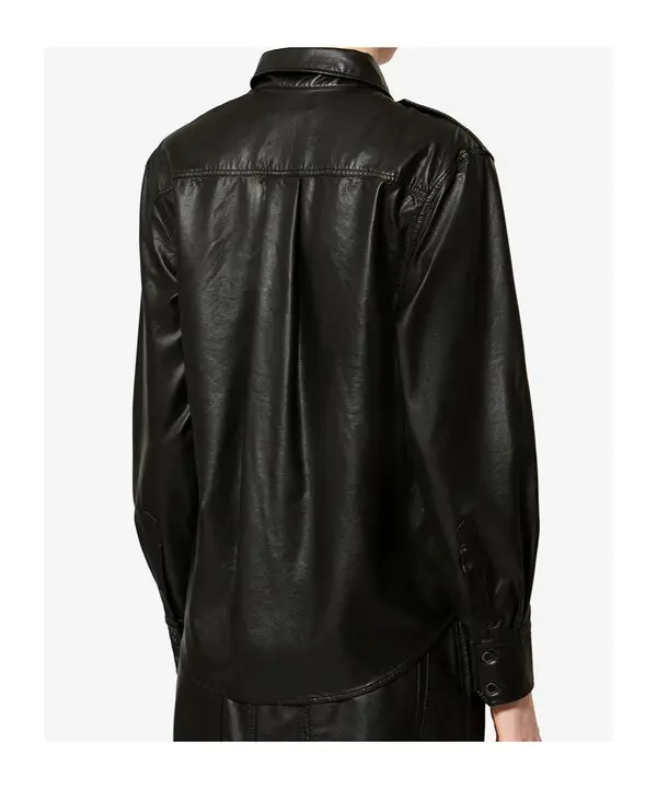Isabel Marant Étoile Noee Faux Leather Shirt - Black