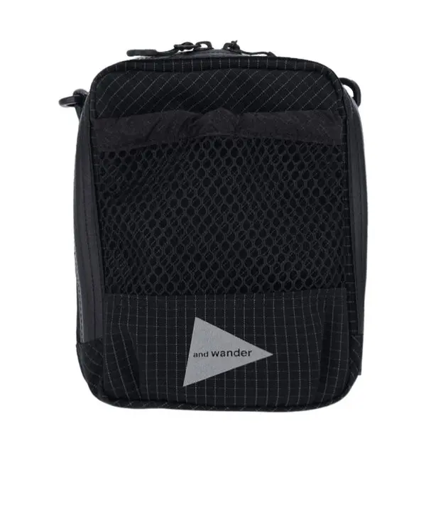 AND WANDER Grid Messenger Bag - Black