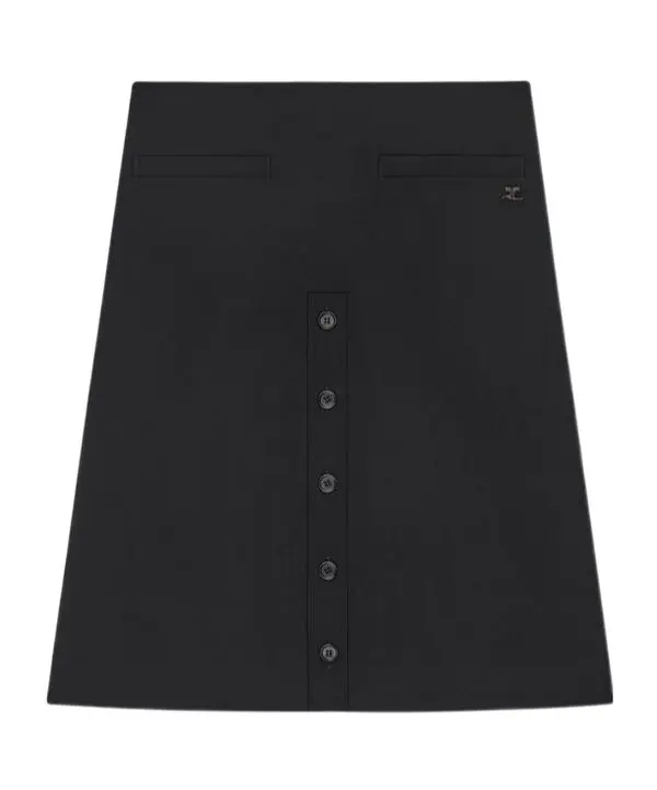 COURREGES Midi Skirt With Buttoned Slit