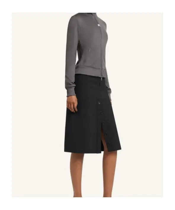 COURREGES Midi Skirt With Buttoned Slit