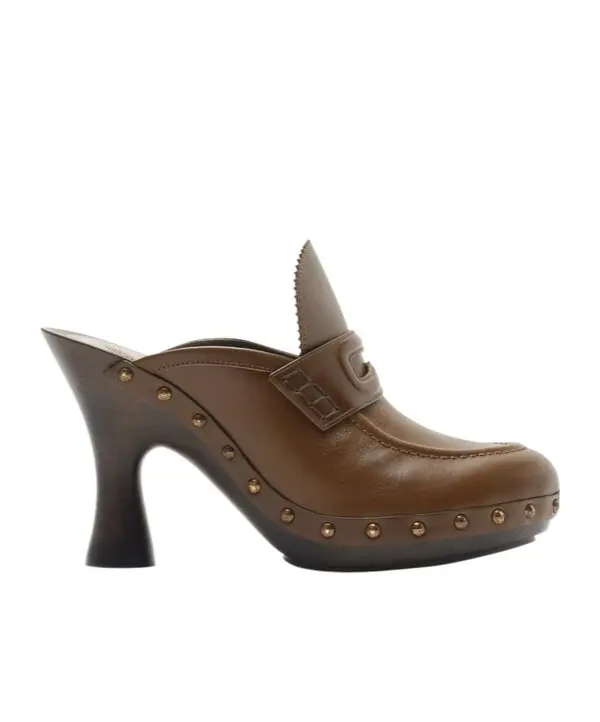 Burberry Potter Stud Embellished Slip-on Mules - Splinter