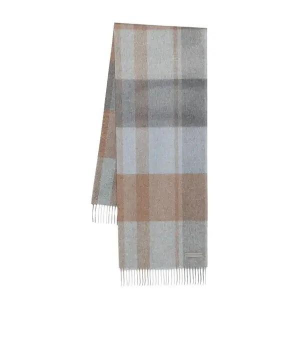 Zegna Fringed-detail Scarf - Gray