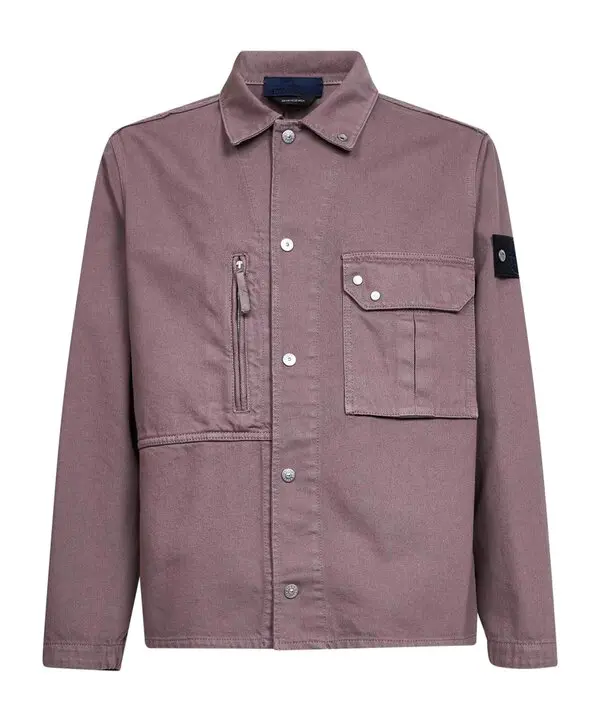 Stone Island Compass Patch Denim Overshirt