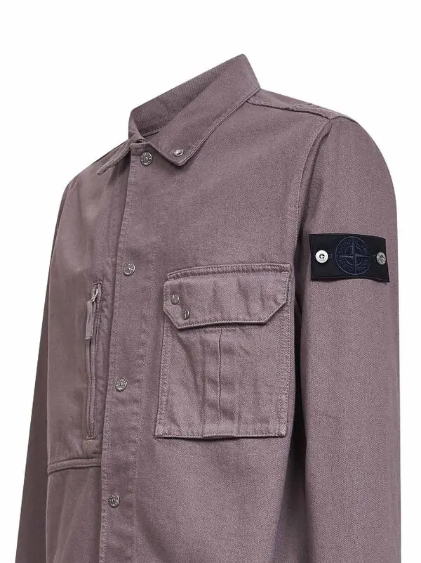 Stone Island Compass Patch Denim Overshirt