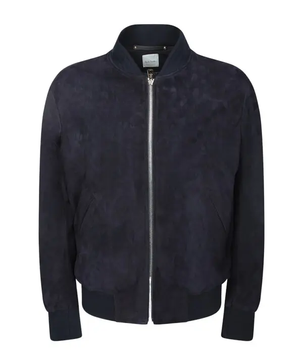 Paul Smith Zip-up Suede Bomber Jacket - Black
