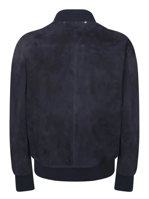 Paul Smith Zip-up Suede Bomber Jacket - Black