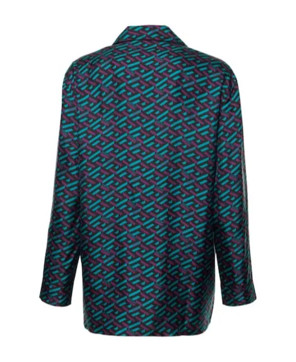 Versace Printed Silk Twill Shirt And Pajamas