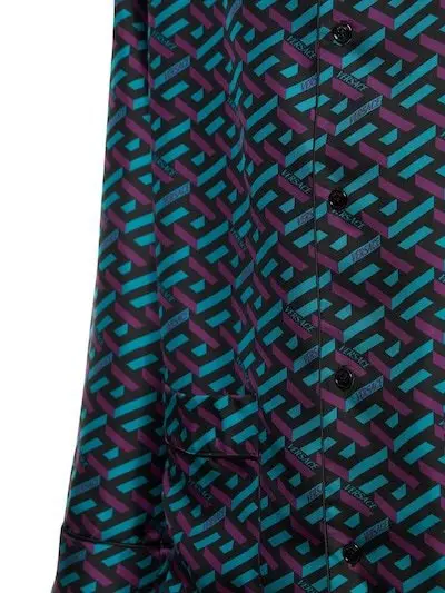 Versace Printed Silk Twill Shirt And Pajamas