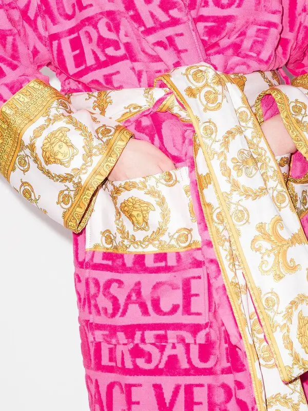 Versace I Love Baroque Belted Bathrobe - Pink