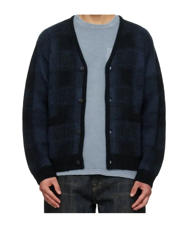 Carhartt Work In Progress Jacquard Check Long-sleeved Cardigan