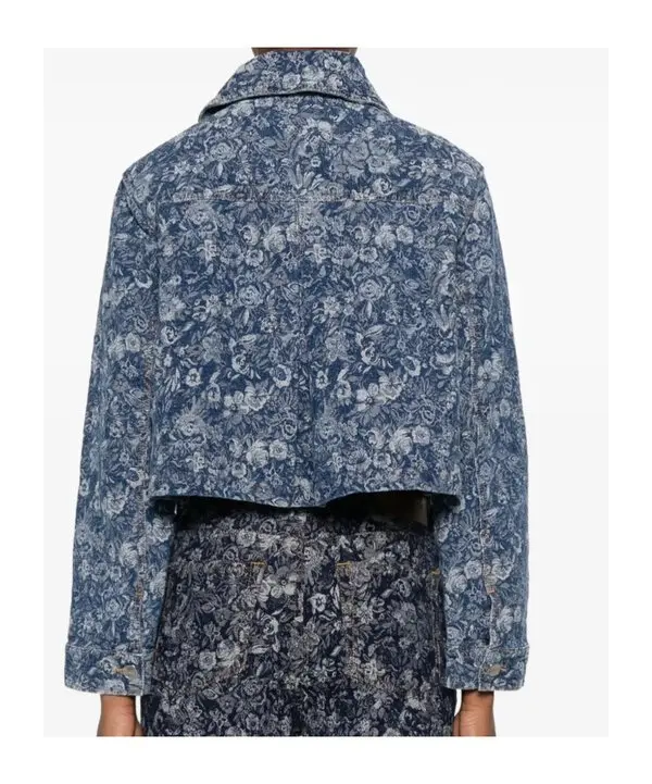 GANNI Floral Printed Denim Jacket