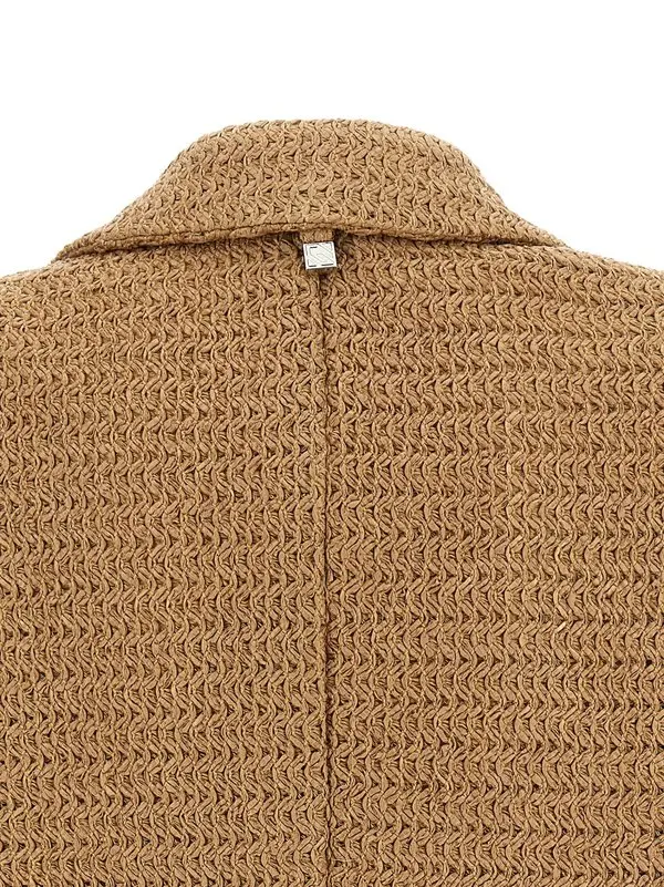 Giuseppe Di Morabito Double-breasted Braided Raffia Blazer