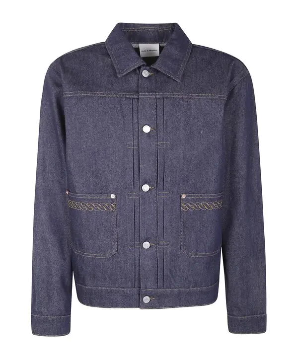Drole De Monsieur Drôle De Embroidered Denim Jacket - Brut