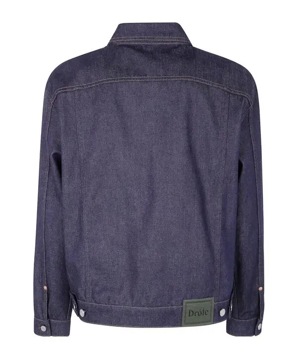 Drole De Monsieur Drôle De Embroidered Denim Jacket - Brut