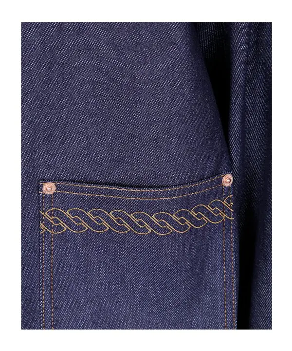 Drole De Monsieur Drôle De Embroidered Denim Jacket - Brut