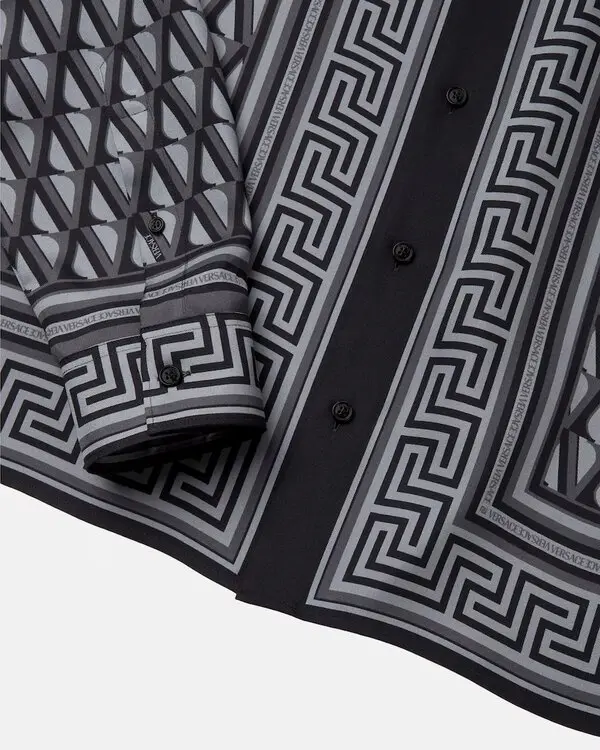 Versace Pattern-printed Long-sleeved Shirt - Black/gray
