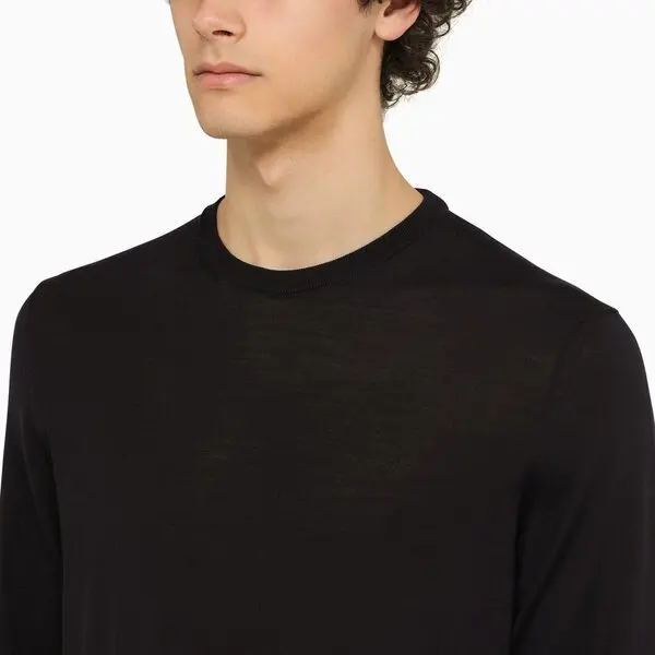 DRUMOHR Fine Knit Crew Neck Sweater - Black