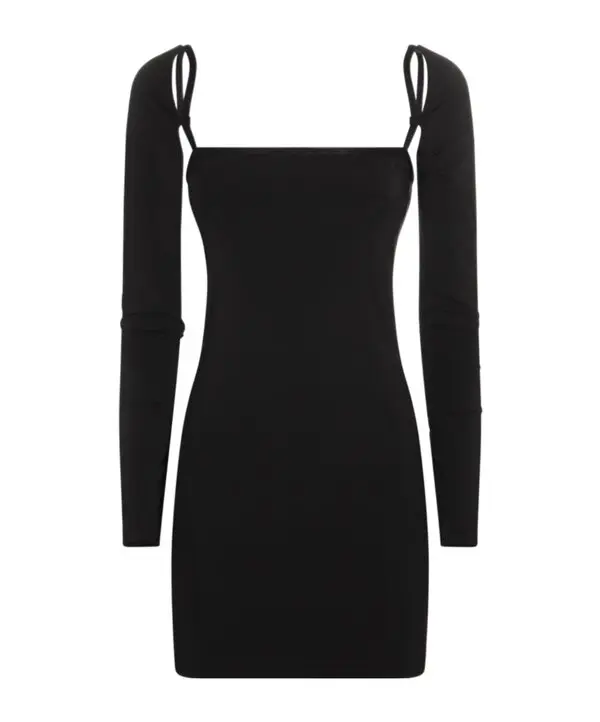 Alexander Wang Square Neck Long Sleeve Minidress - Black