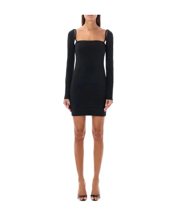 Alexander Wang Square Neck Long Sleeve Minidress