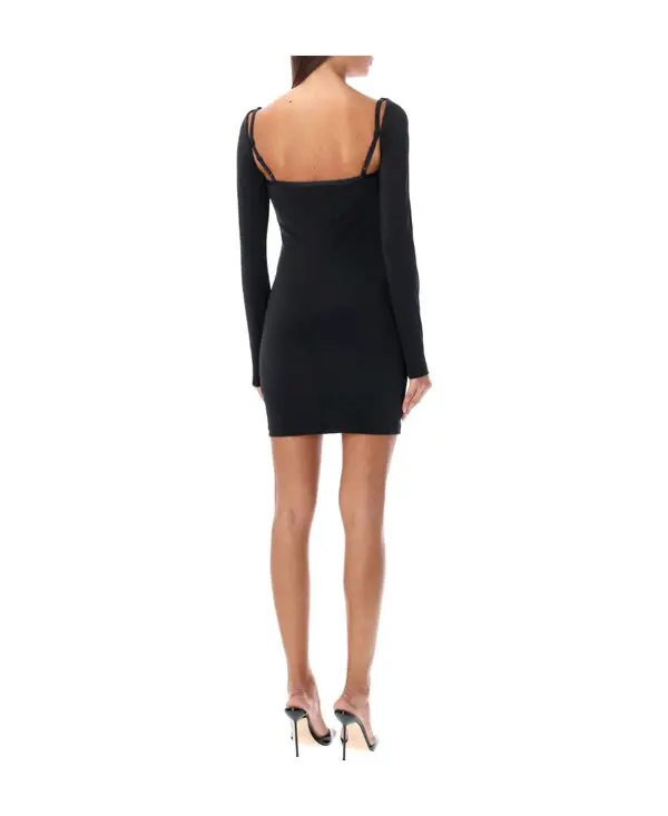 Alexander Wang Square Neck Long Sleeve Minidress