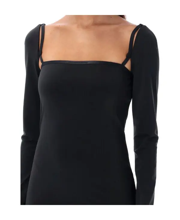 Alexander Wang Square Neck Long Sleeve Minidress