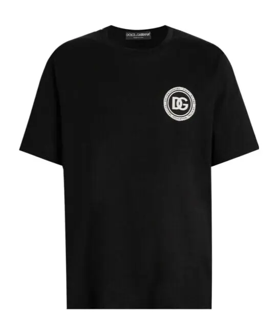 Dolce & Gabbana Dolce Gabbana Logo Patch Crewneck T-shirt - Black