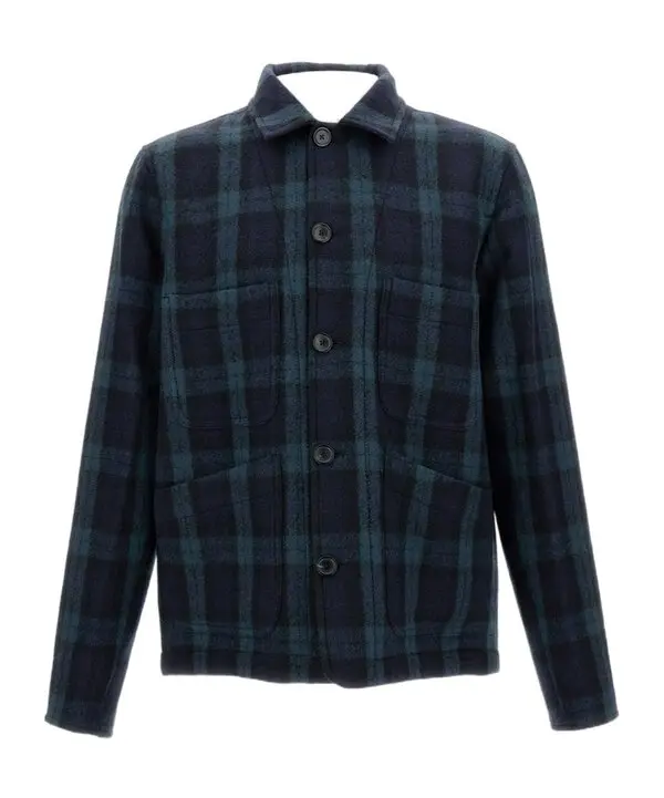 Paul Smith Checked Shirt Jacket - Black