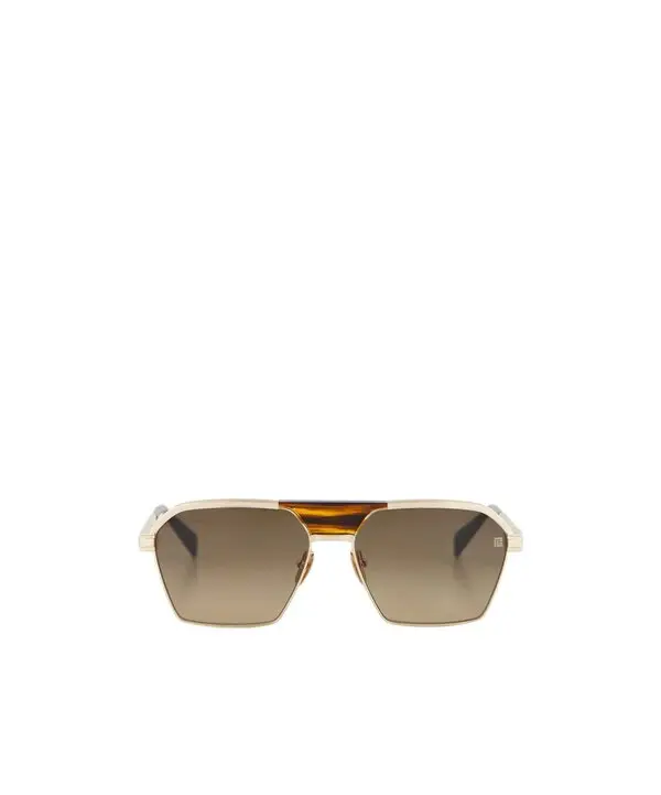 Balmain Sergeant Aviator Sunglasses - Gold, Brown