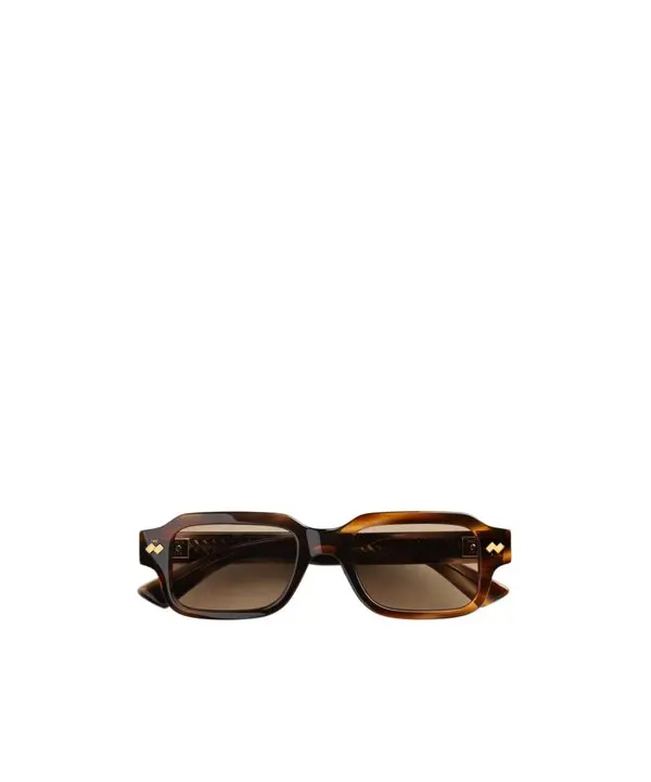 Bottega Veneta Intrecciato Rectangular Sunglasses - Brown