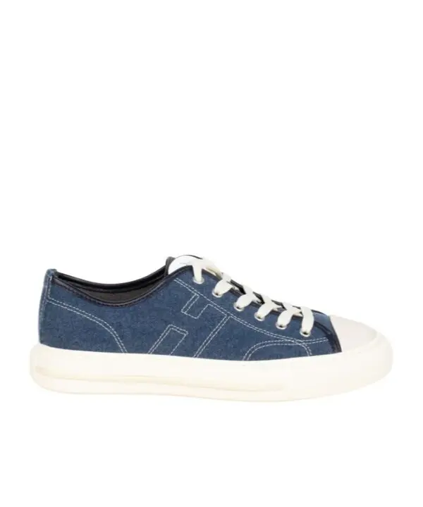Hogan Contrast Stitching Round Toe Sneakers - White